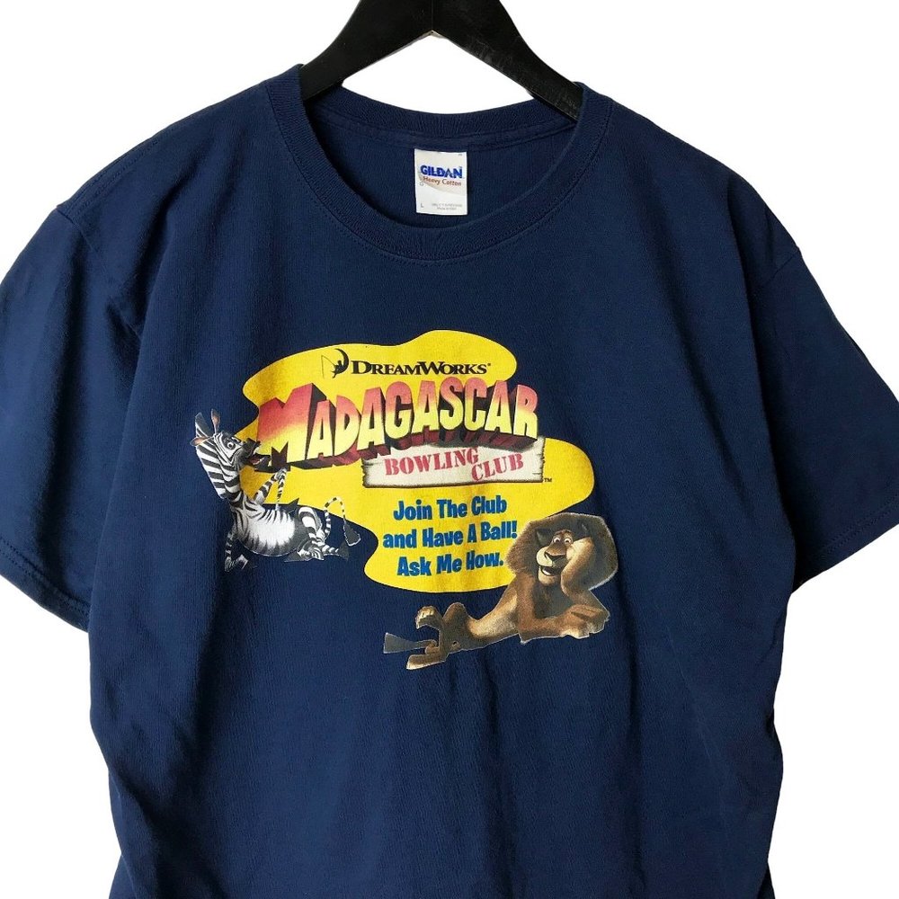 Y2k Vintage Dreamworks Madagascar Bowling Club T Shir… - Gem